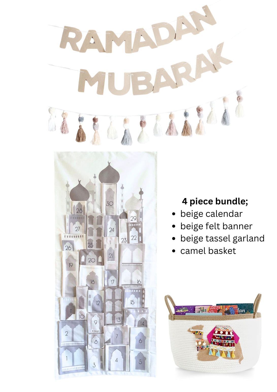 Beige Mosque 30 Day Pocket Ramadan Good Deed Calendar – Designed By Sanna