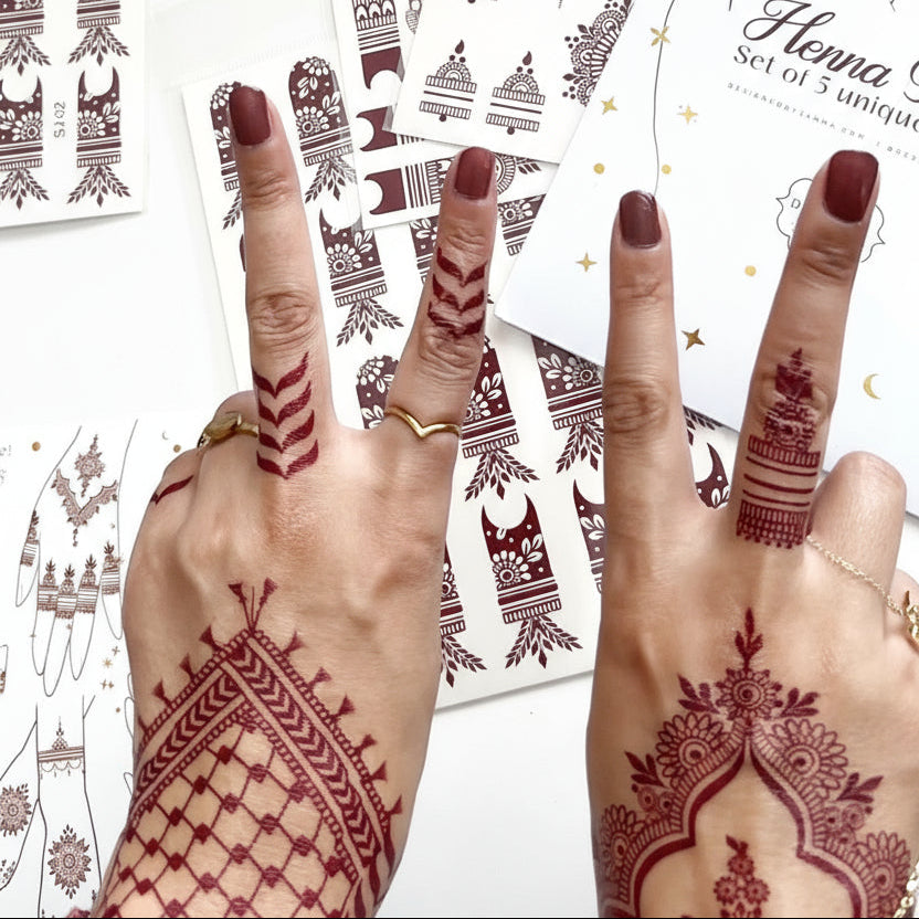 Henna Tattoo Sticker Sheets Set of 5 – Designed By Sanna