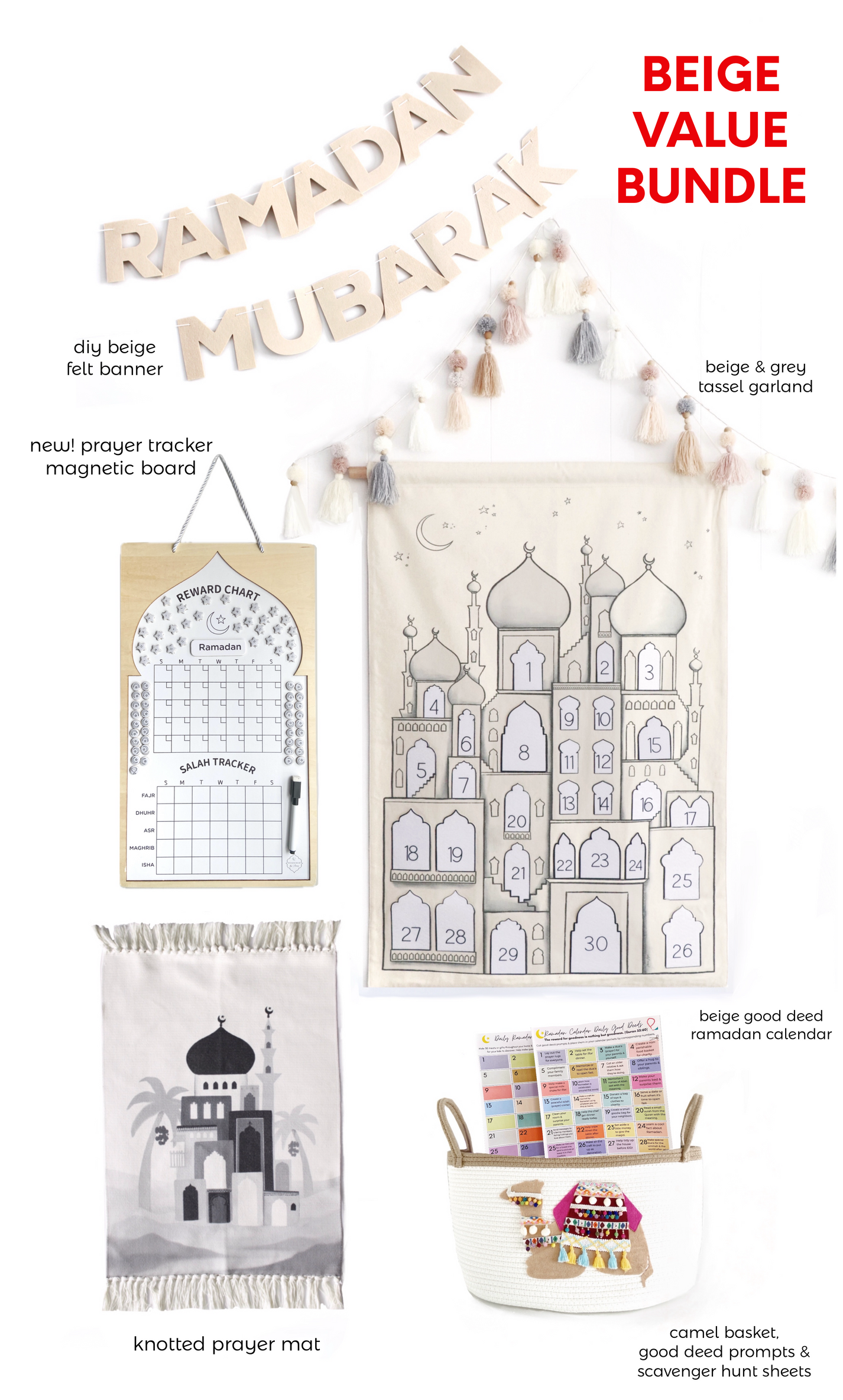 7 Piece Beige Value Ramadan Bundle – Designed By Sanna